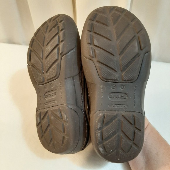 CROCS | Shoes | Crocs Brown Dawson Fleece Lined Suede Clog Slip On ...